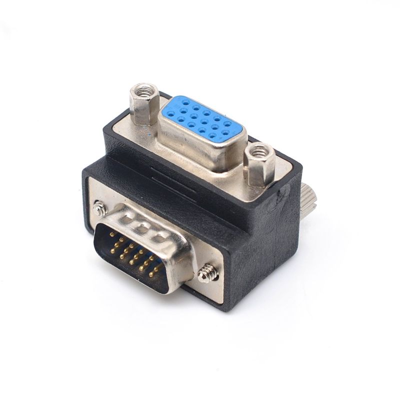 Oiyagai DB15 VGA Female to VGA Male Right Angle 90 Degree Connector ...