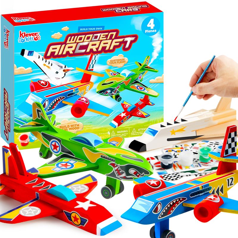 Klever Kits 4 DIY Wooden Aircrafts-Build & Paint Your Own Wooden ...