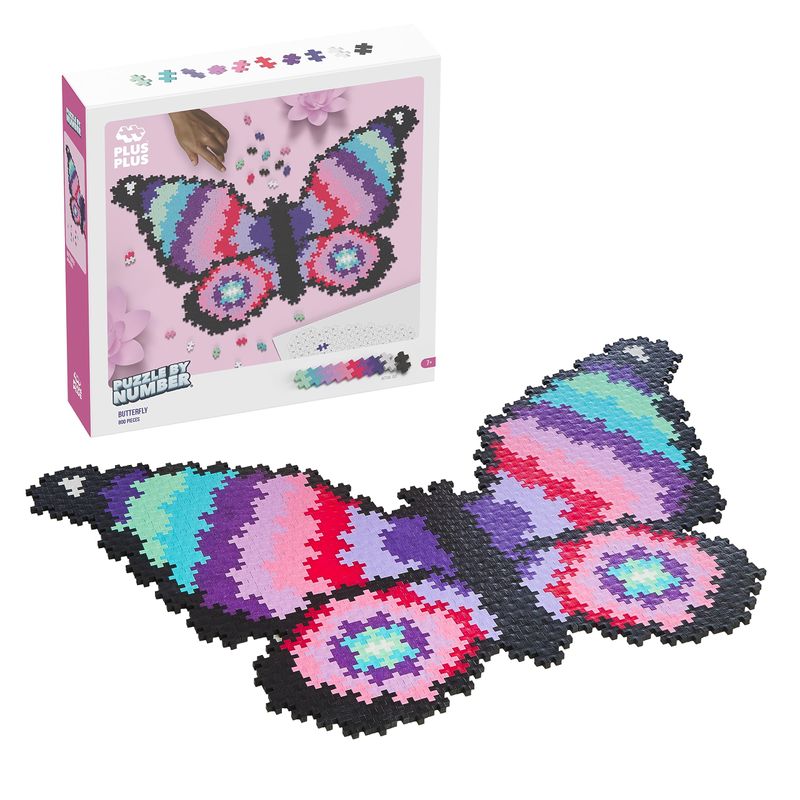 PLUS PLUS - Puzzle by Number - 800 Piece Butterfly - Construction ...
