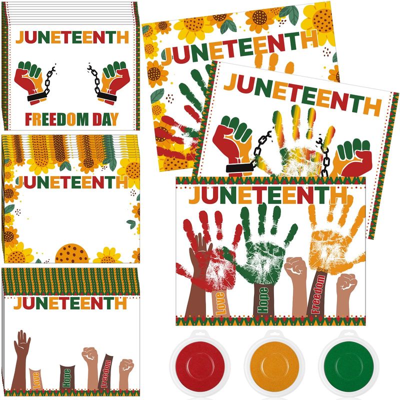 Affrolling 30 Pcs Juneteenth Handprint Craft Kit with 30 Juneteenth ...