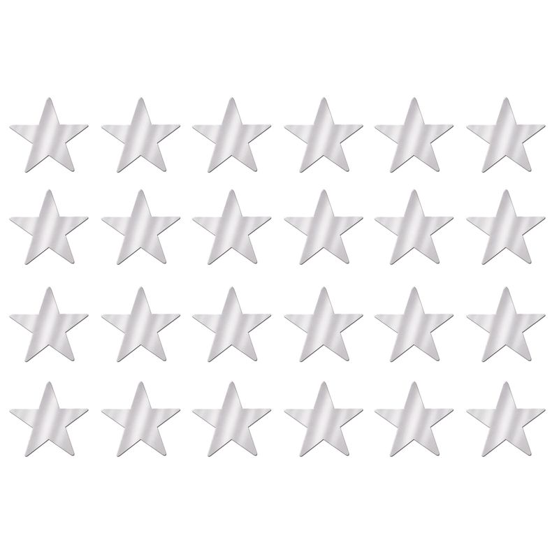 Beistle 24 Piece Silver Metallic Plastic Star Cut Outs For Weddings ...