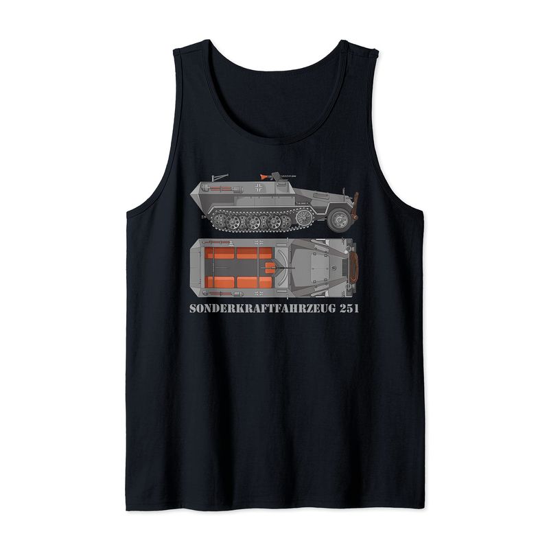 SdKfz 251 German WW2 Half-track APC Hanomags Diagram Tank Top - Online ...