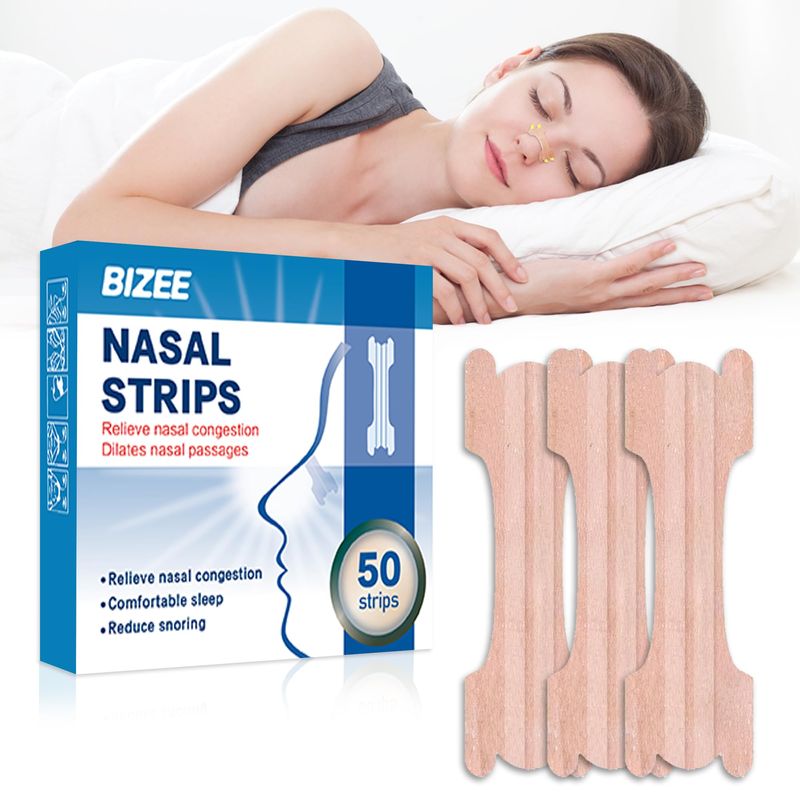 BIZEE Nasal Strips 50 Pcs Nose Strips for Snoring Relief, Anti-Snoring ...