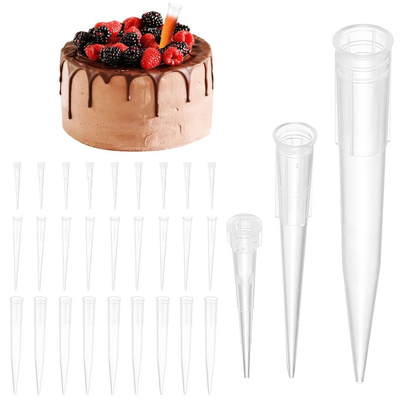 Pack of 200 Flower Tubes for Cake Decorating, 3/5/7 cm Plastic Test ...