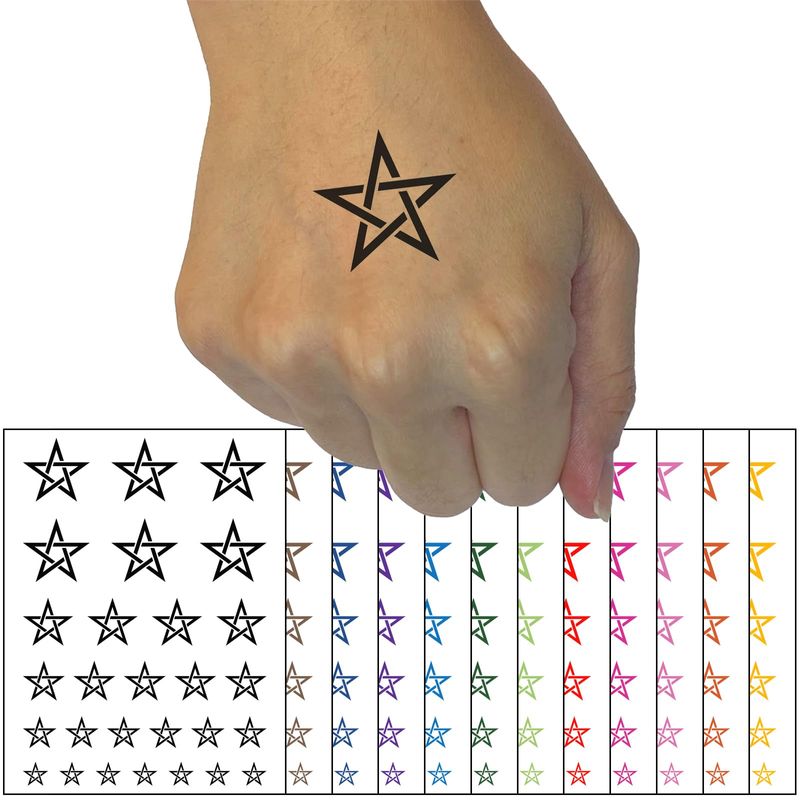 Pentacle Star Witch Wicca Occult Temporary Tattoo Water Resistant Fake ...