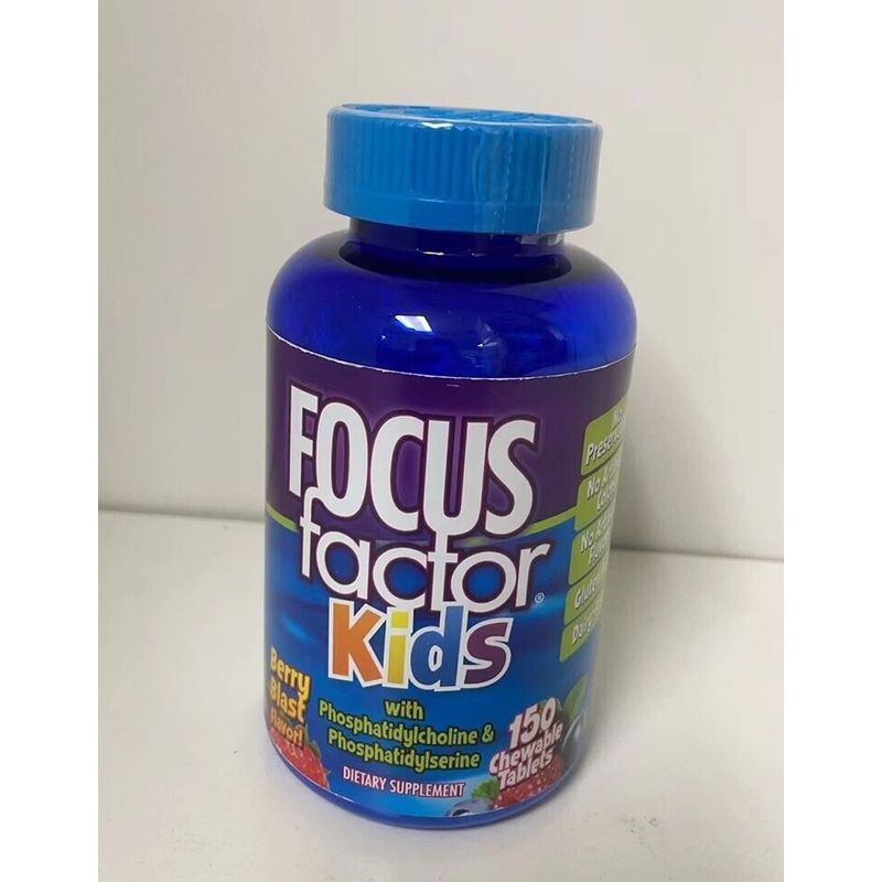 Focus Factor Kids 150 Chewable Berry Blast Brain Fuel Multi Tablets ...
