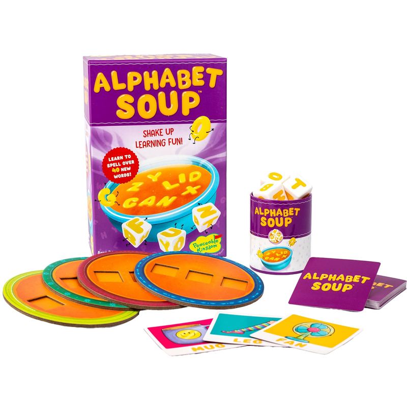 Peaceable Kingdom Alphabet Soup Spelling Game - Educational Boardgame ...