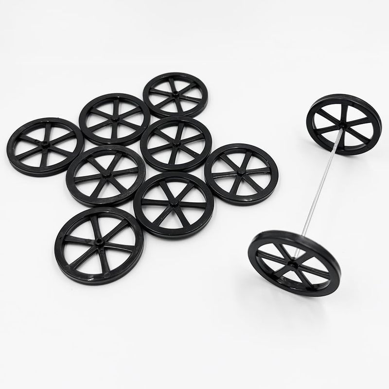 10PCS Model Toy Wheel 44mm Toy Car Wheels with 5PCS Shaft Round Rod ...
