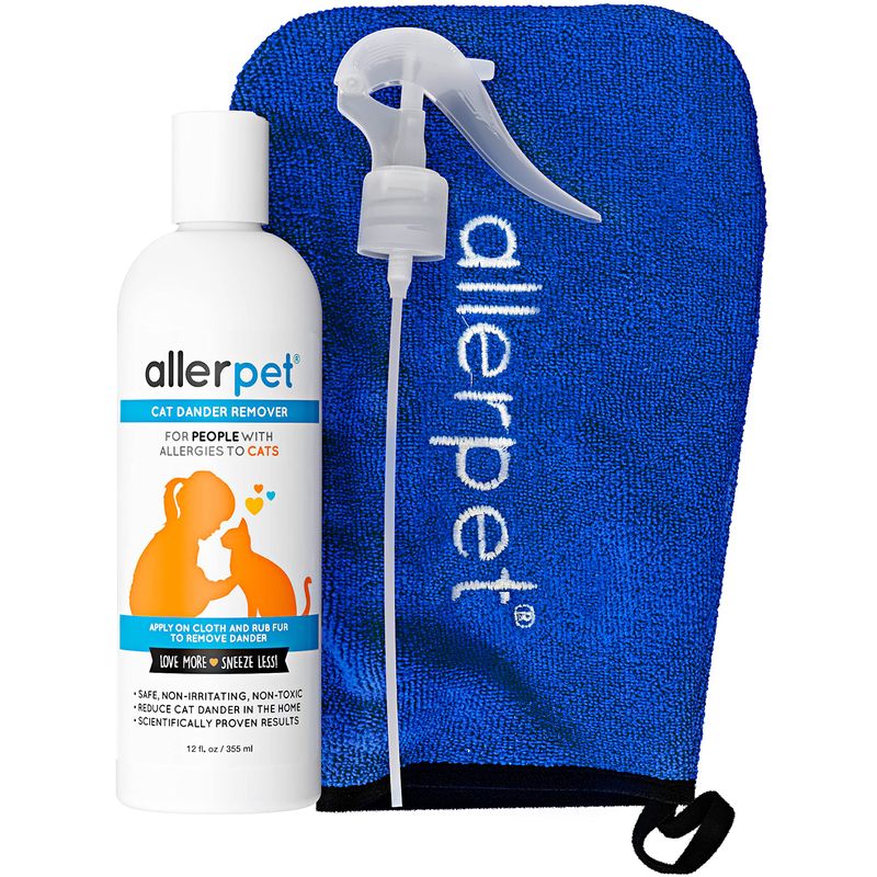 Allerpet Cat Dander Remover w/Free Applicator Mitt & Sprayer ...