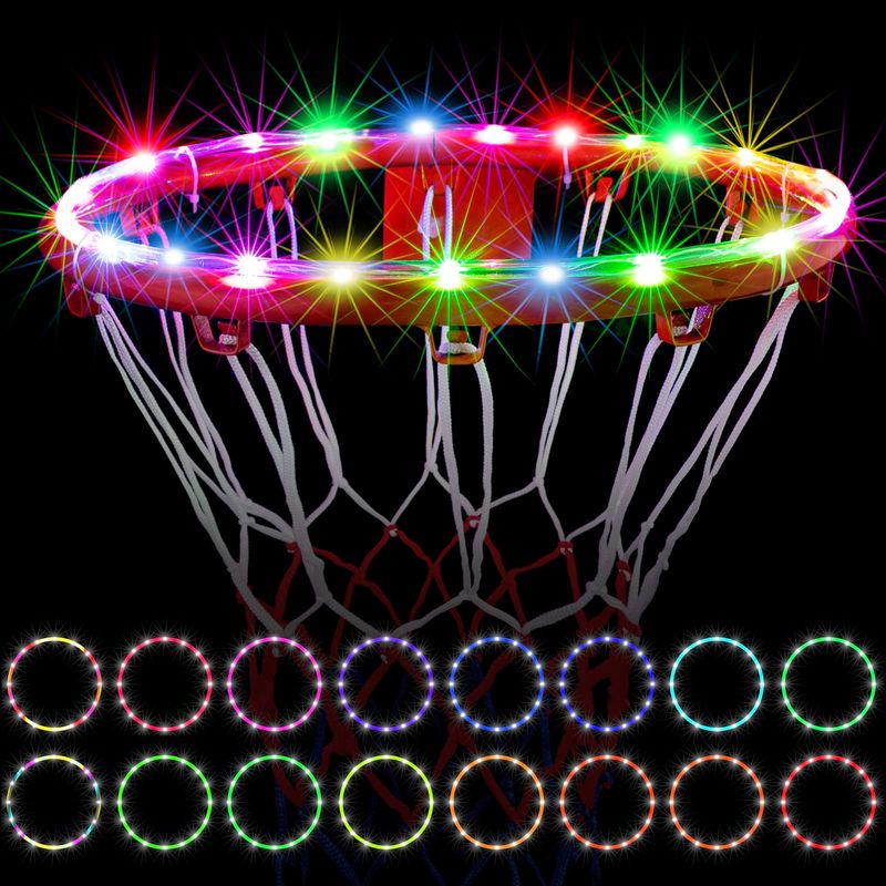 LED Basketball Hoop Lights, Remote Control Waterproof Basketball Rim ...
