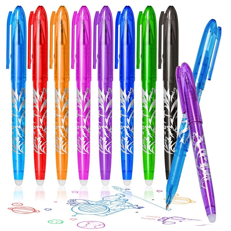 Erasable Gel Pens, 8 Pack Colorful Erasable Rollerball Pen for Adult ...