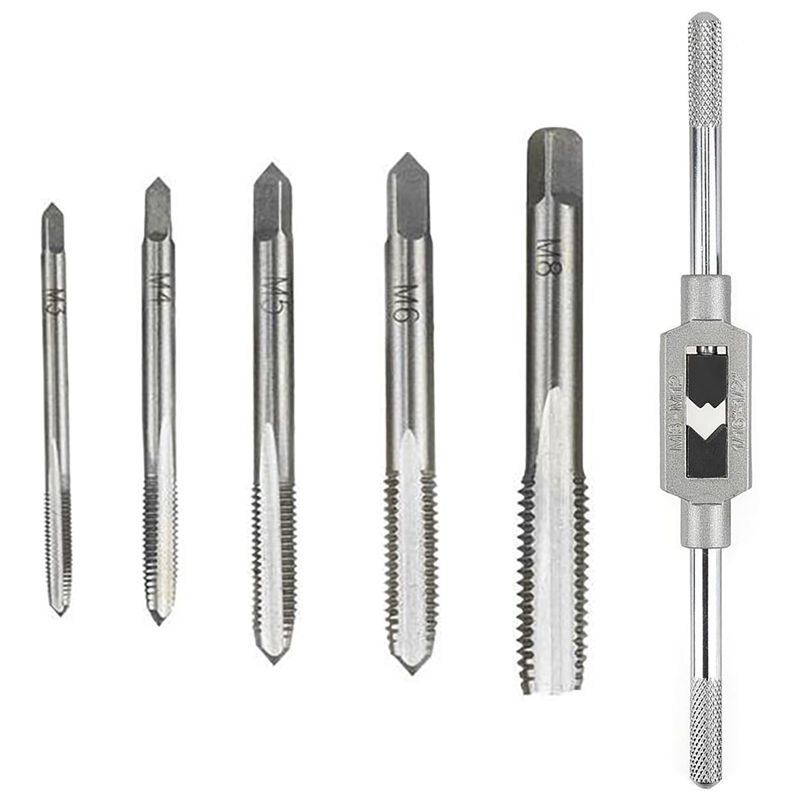 Bolt Extractor Screw Taps Set of 5 Ratchet Tap Holder T Shape for Break ...