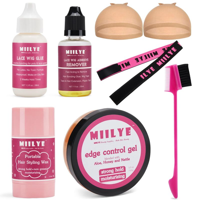 MIILYE Lace Wig Glue and Hair Styling Wax Gel Combo Pack Wig Install ...