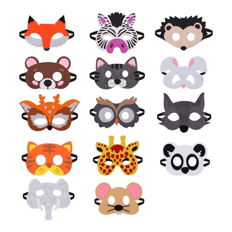 TOPWAYS® Felt Animals Masks for Kids, Jungle Zoo Farmhouse Theme ...