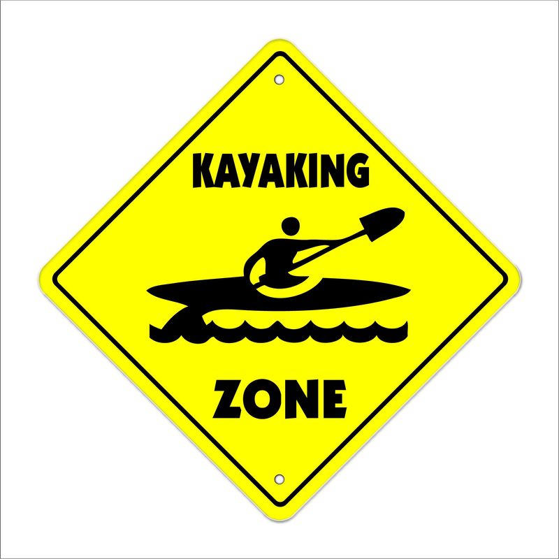 Kayaking Crossing Sign Zone Xing | Indoor/Outdoor | 20" Tall Sport Boat ...