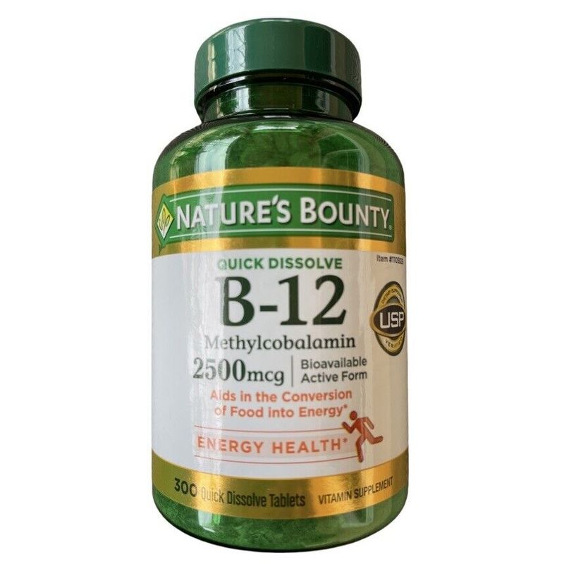 Nature's Bounty Vitamin Quick Dissolve B-12 2500 mcg 300 Quick Dissolve ...