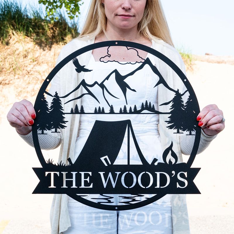 Personalized Outdoor Tent Camping Sign | Camping Lover Gift ...