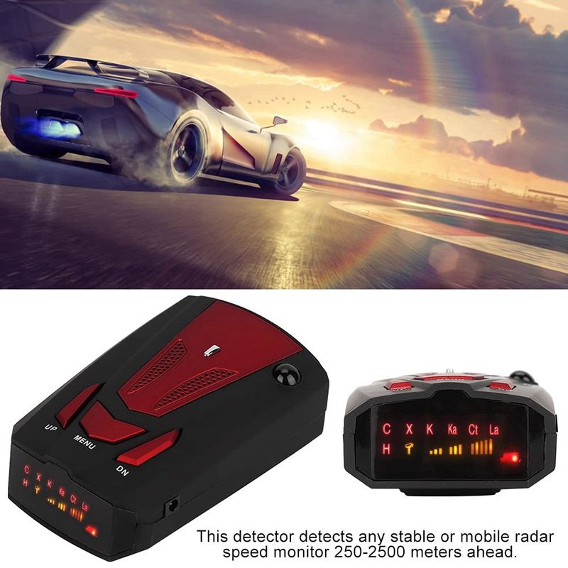 360 Degree V7 GPS Radar Detector Car Speed Alert Safety Voice Band 16 ...