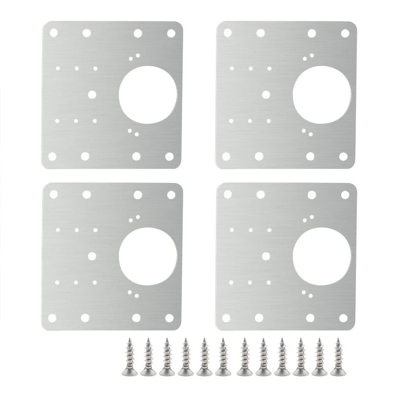 4 PCS Hinge Repair Plate,Stainless Steel Fix The Hinge Side Plate ...
