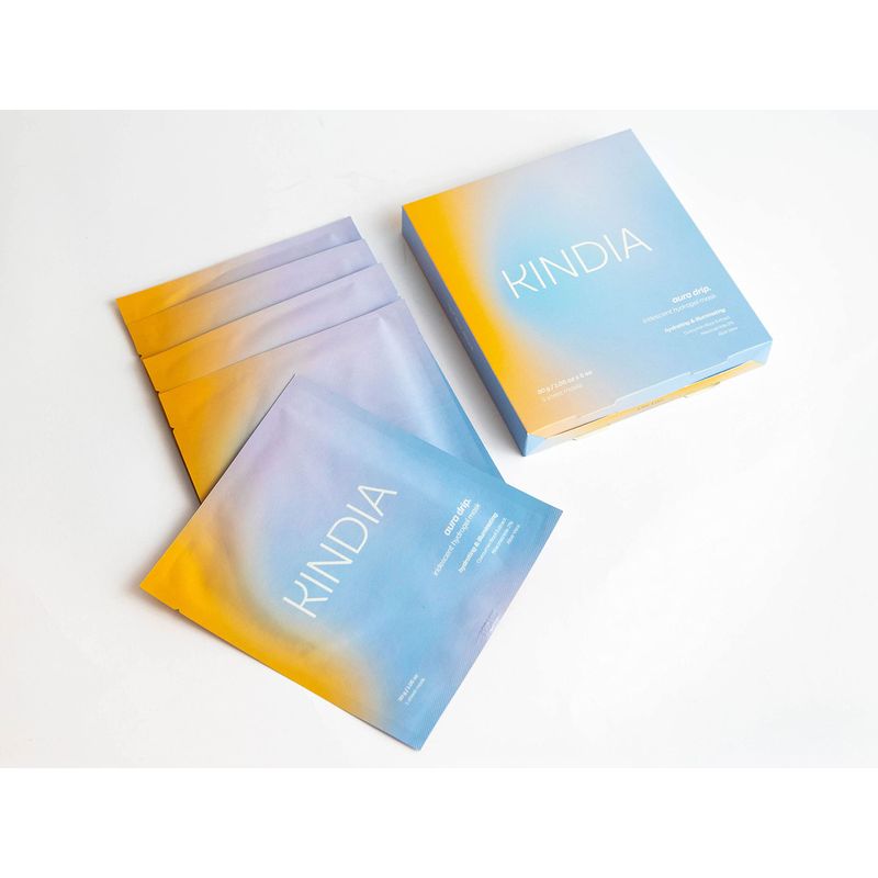 KINDIA AURA DRIP Face Mask Set - 5x Biodegradable Masks, Natural ...