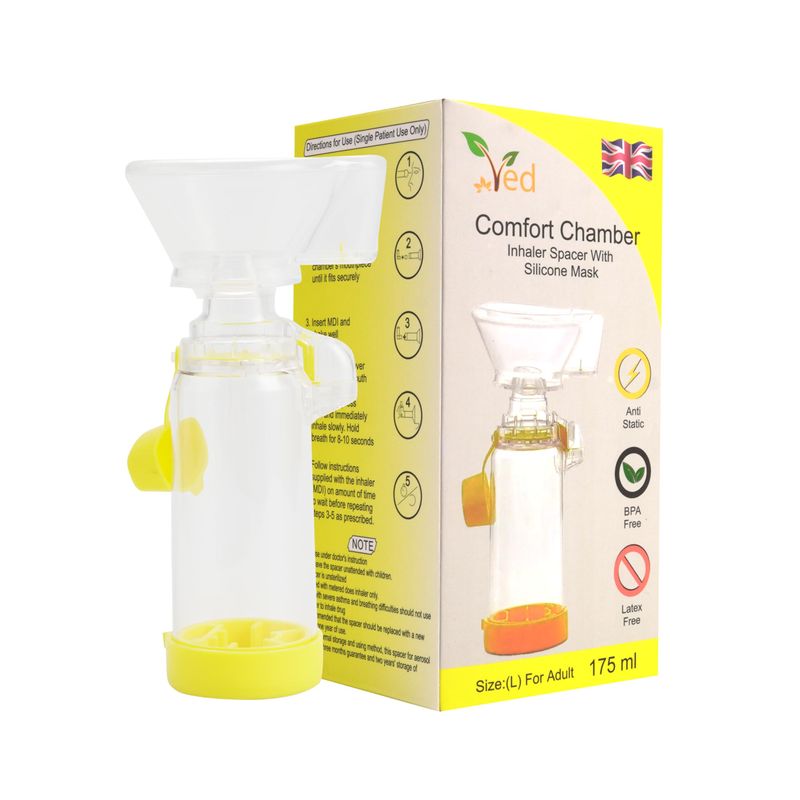 Inhaler Spacer, Anti-Static Spacer, Inhaler Chamber, Use with Dosing ...