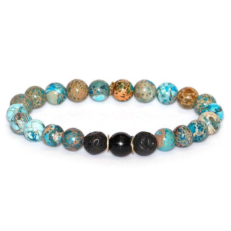 Safe Connect Plus EMF Bead Bracelet - Gemstone Beaded Essential Oil ...