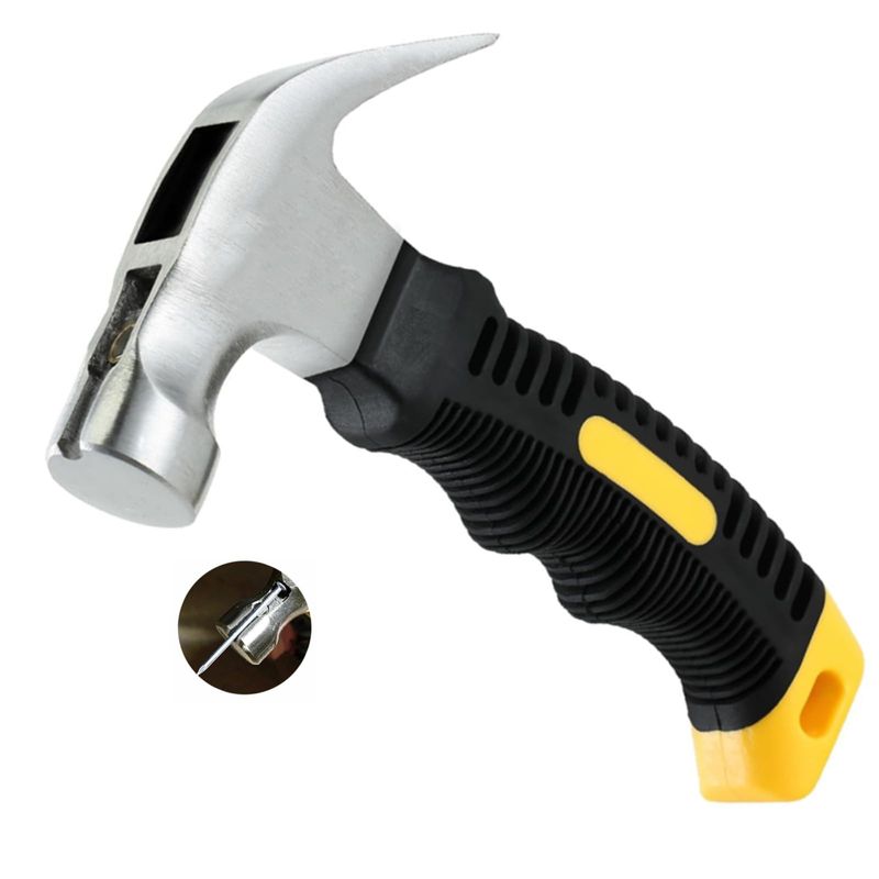 Wnqou 8oz Claw Hammer with Shock Reduction Grip- Mini Hammer with ...