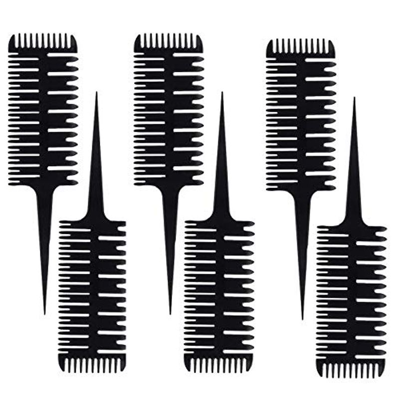 DKAF 6 Pcs 3-Way Weaving & Sectioning Foiling Comb, Professional 3 ...