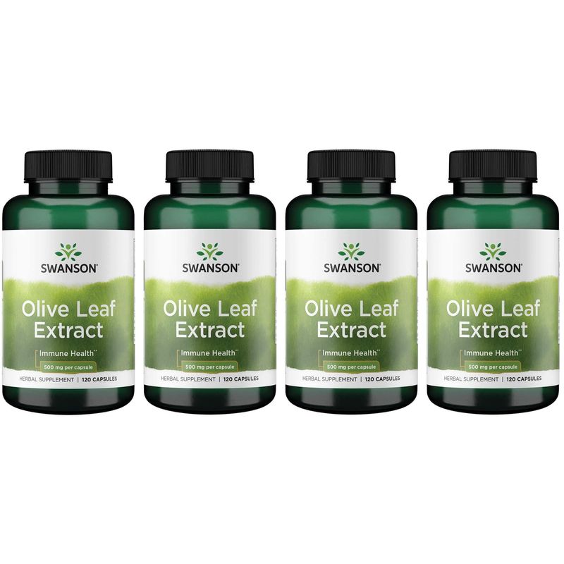 Swanson Olive Leaf Extract Capsules with 20% Oleuropein - 2 Bottles of ...
