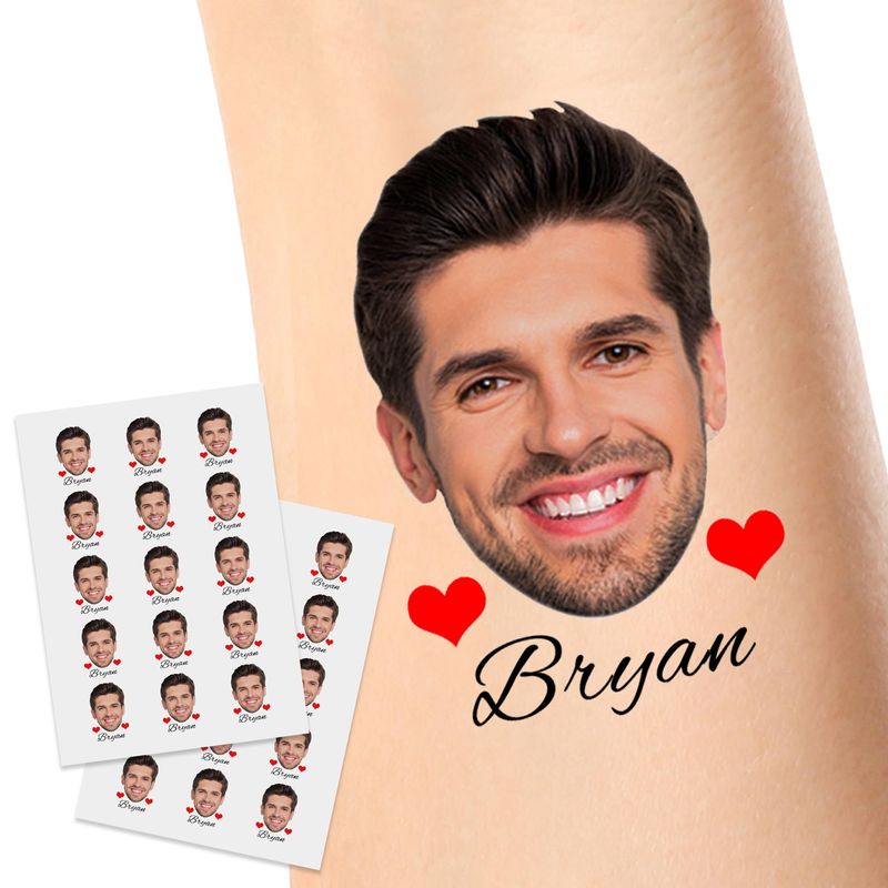 15pcs Custom Tattoos Personalized Temporary Tattoos with Photo Face ...