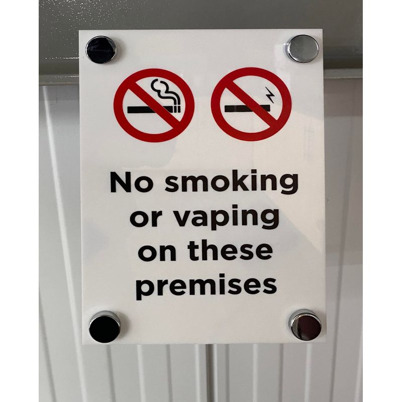 No Smoking or Vaping Health Safety Signage Workplace acrylic safety ...