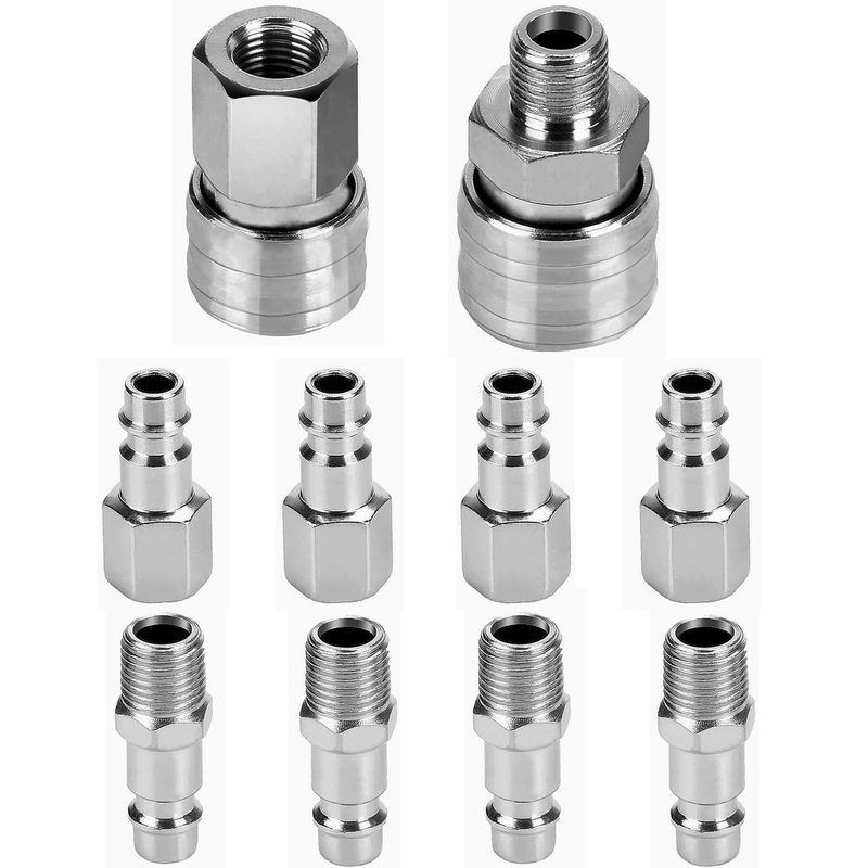 Nutmanel 10 pcs Air Line Connectors Euro Airline Hose Compressor ...