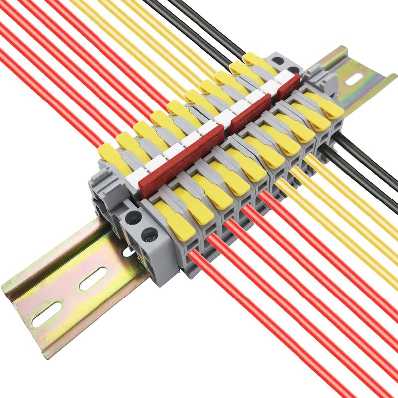 DIN Rail Terminal Block, CTRICALVER Universal Class Terminal Block Kit ...