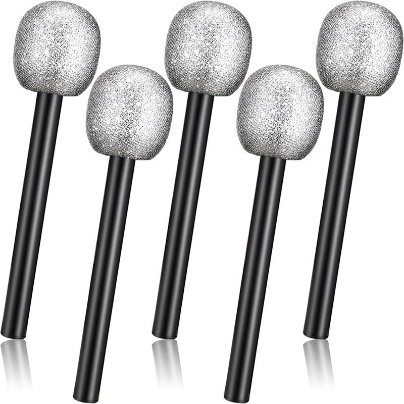 Facmogu 5 Packs Glitter Microphone Props, Fake Plastic Pretend Stage ...