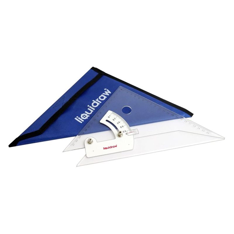 Liquidraw® Angle Line Adjustable Set Square Acrylic Bevel Edge 200mm ...