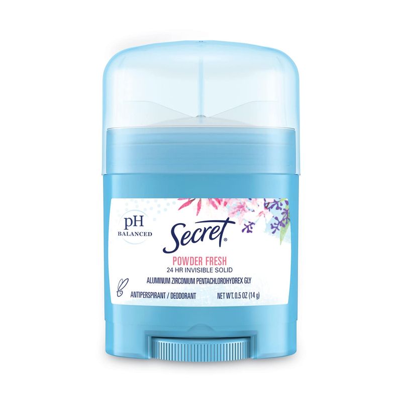 SECRET Powder Fresh Invisible Solid Deodorant Travel Size, 0.5 Oz (Pack ...
