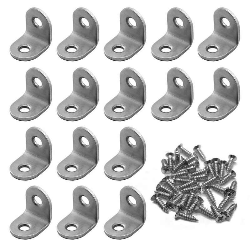 16pcs L-Shaped Angle Brackets Stainless Steel Right Angle Brackets ...