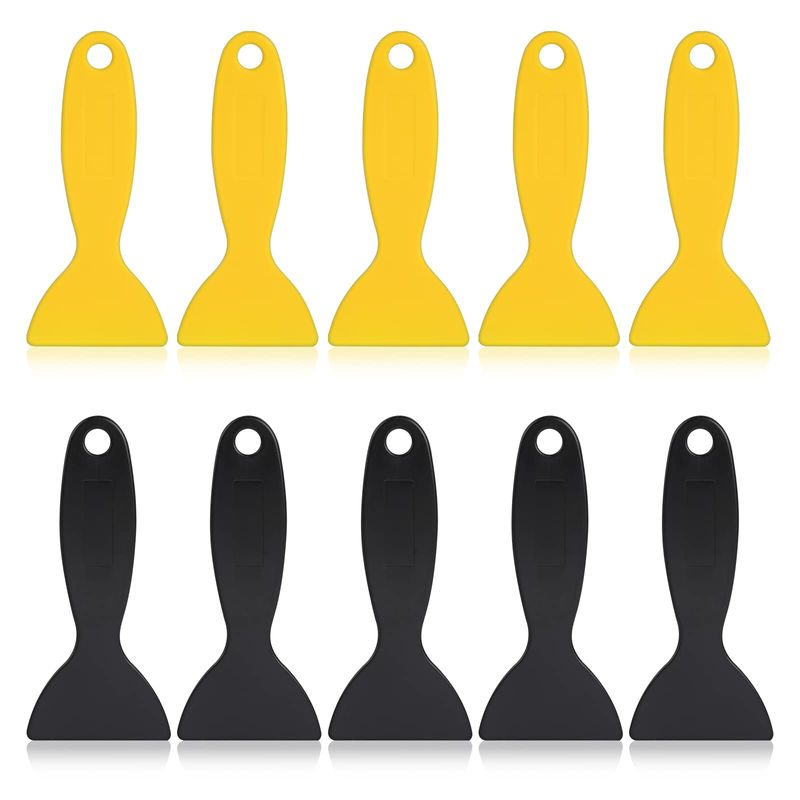 10 Pcs Plastic Scraper,Plastic Spatula Paint Scrapers Flexible Resin ...