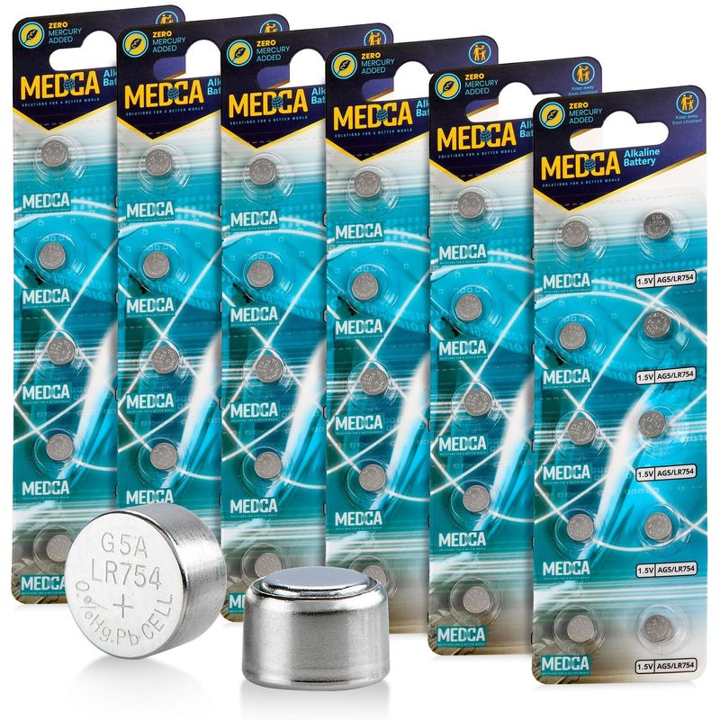 MEDca AG5 LR754 Batteries - 60 Count Pack - 1.5V Alkaline 754 LR48 193 ...