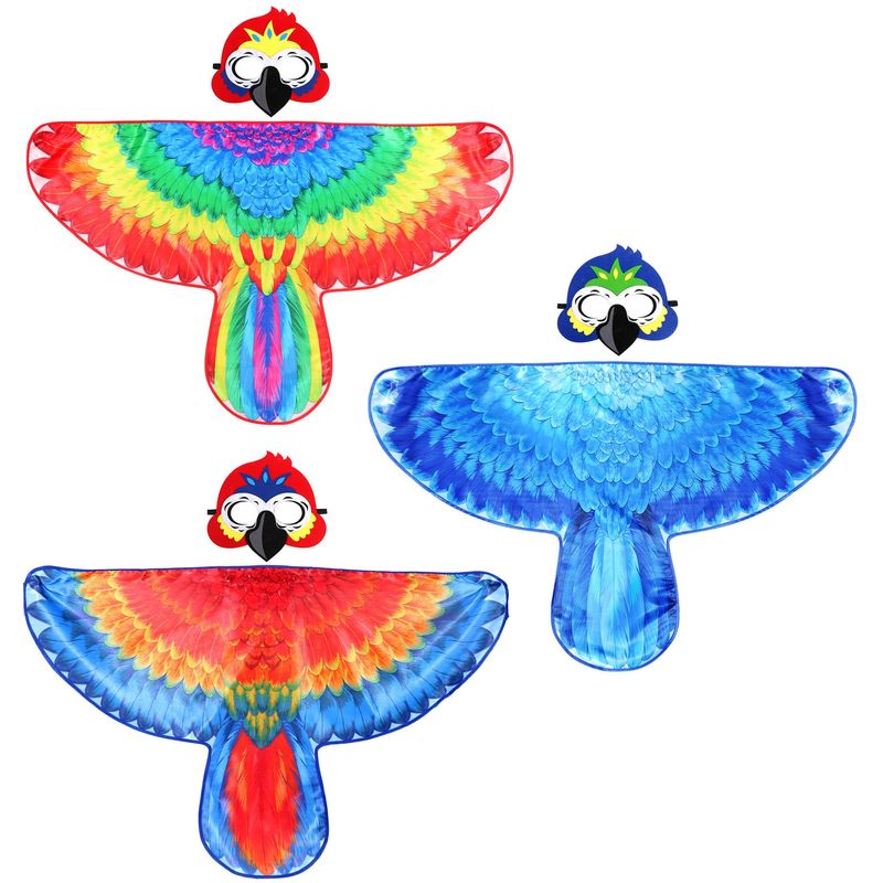 D.Q.Z Bird-Wings-Costumes for Kids with Bird Masks, 3 Pack Eagle Owl ...