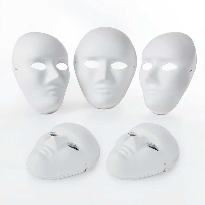 K-Musculo Paper Mache Masks, 10 Packs DIY Full Face Masks White ...