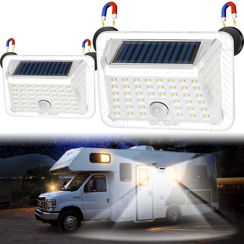 EJYTRVT Magnetic RV Solar Lights with Motion Sensor | Exterior ...
