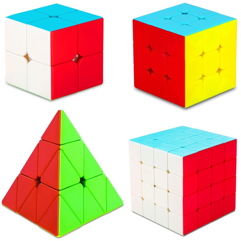 SISYS Speed Cube Set 4 Pack Magic Puzzle Cubes 2x2 Cube + 3x3 Cube ...