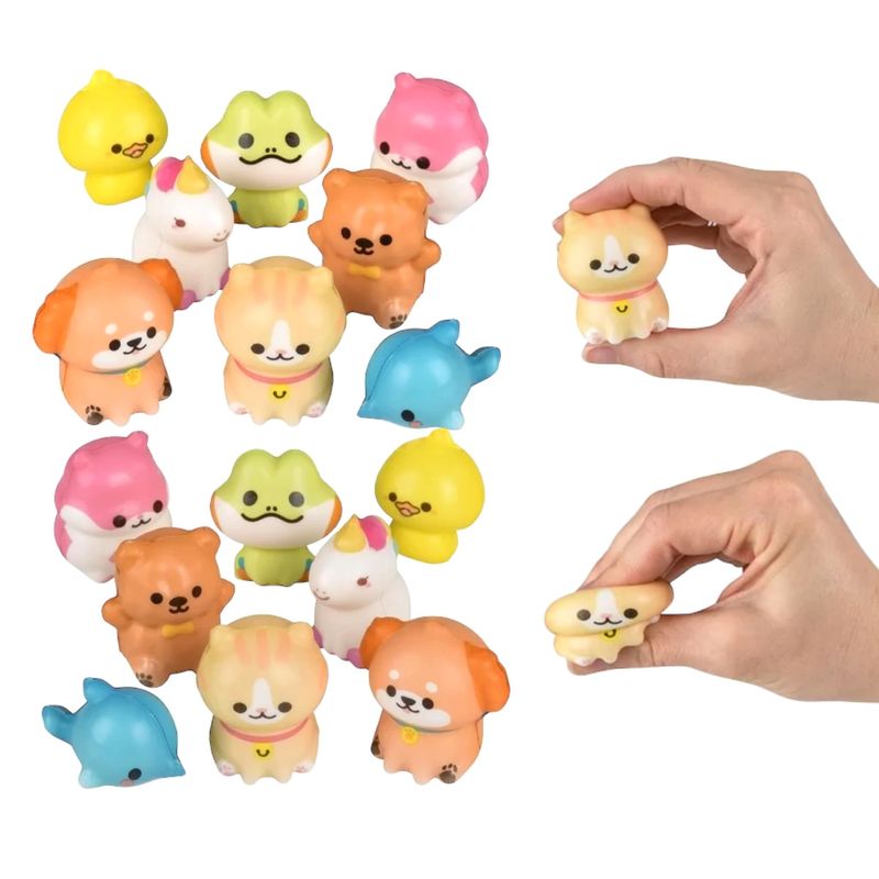 2" Micro Kawaii Animal Squish - 16 Pack - Mini Slow-Rising Squishy Toys ...