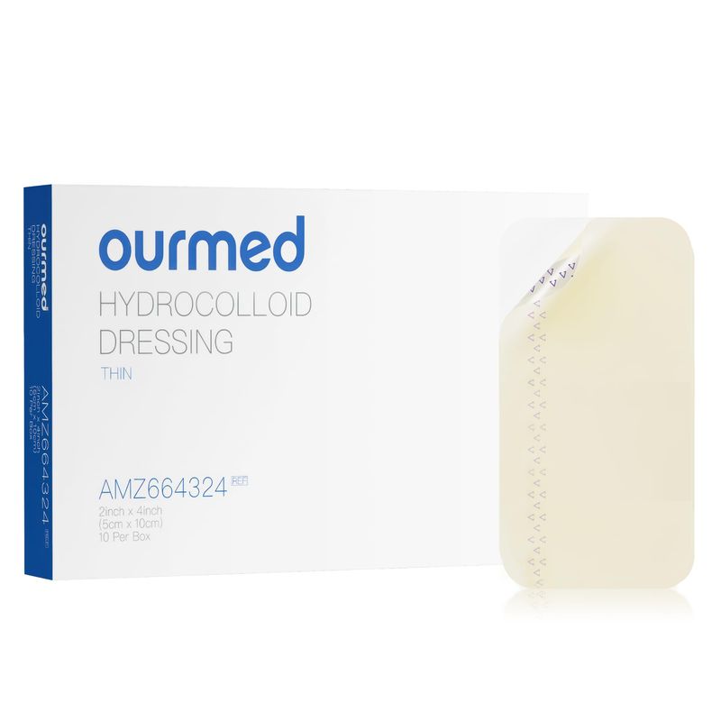 Ourmed Hydrocolloid Dressing 5cm x 10cm, Extra Thin Waterproof Wound ...