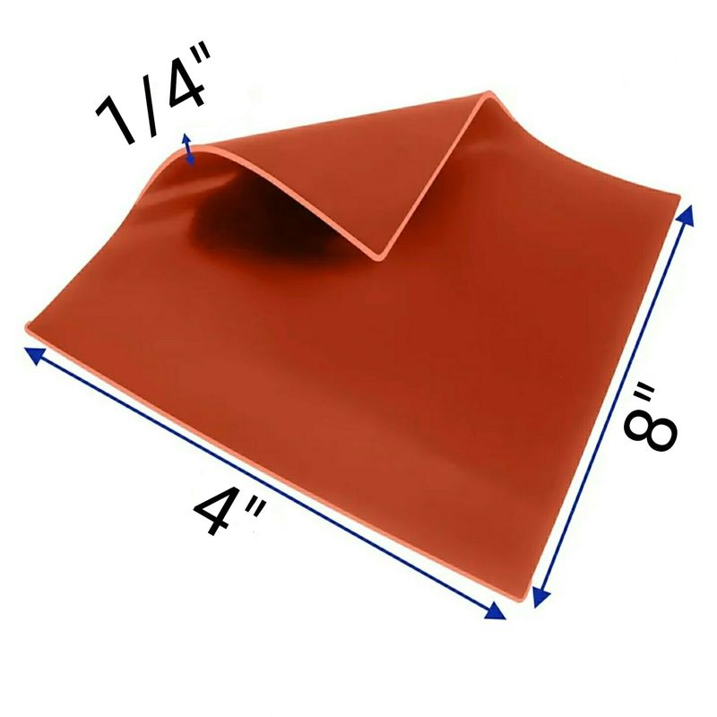 JTS 1/4" Silicone Rubber Sheet High Temp Solid Red/Orange Commercial ...