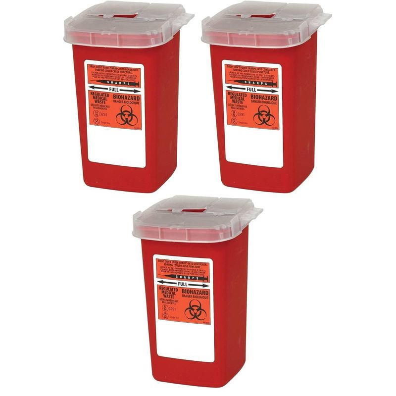 Global Sharps Container Biohazard Needle Disposal Container - 1 Quart ...