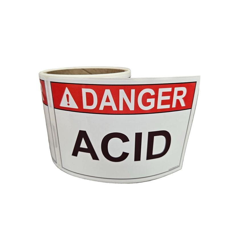 Acid Danger Warning Labels, OSHA Safety Labels, 3.5 x 5 Inch, 25 Labels ...