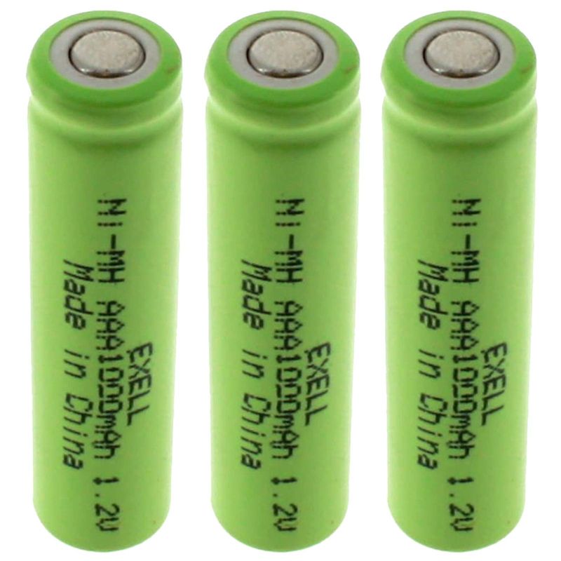 (3-PACK) Exell 1.2-Volt Nickel-Metal Hydride Rechargeable Flat-Top ...