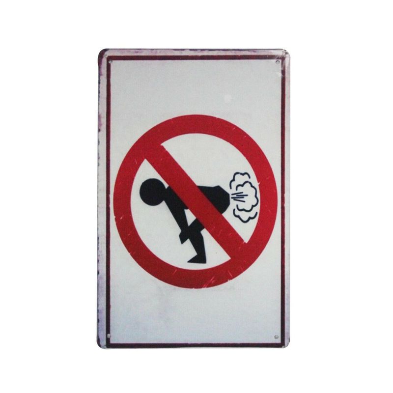 contemporary home kitchen art No fart zone tin metal sign - Online ...